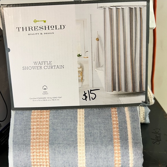 Threshold | Bath | Threshold Waffle Shower Curtain Blue | Poshmark